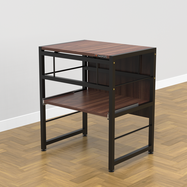 InnoFur Dolf Folding Dining Table cum Microwave Rack with Storage